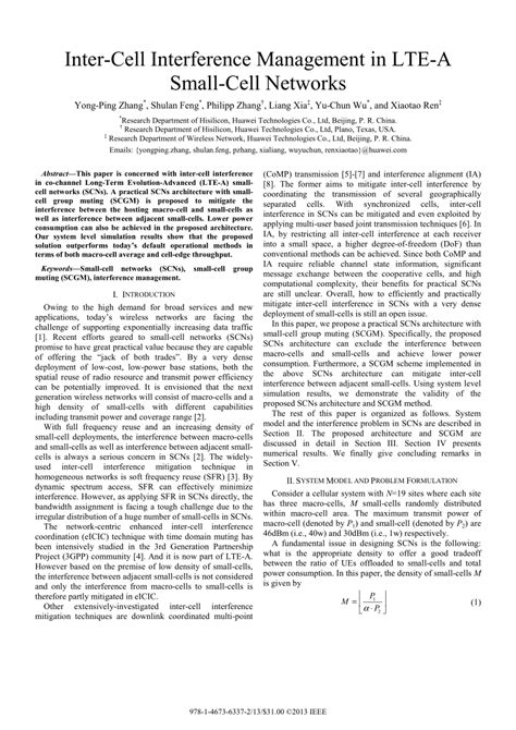 Pdf Inter Cell Interference Management In Lte A Small Cell Networks
