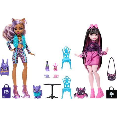 Monster High Muñeca Draculaura Y Clawdeen Con Mascota Angelitos A La Moda