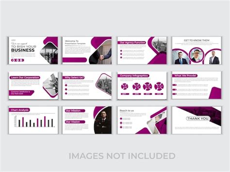 Профессиональная бизнес презентация или бизнес дизайн слайдов Премиум векторы