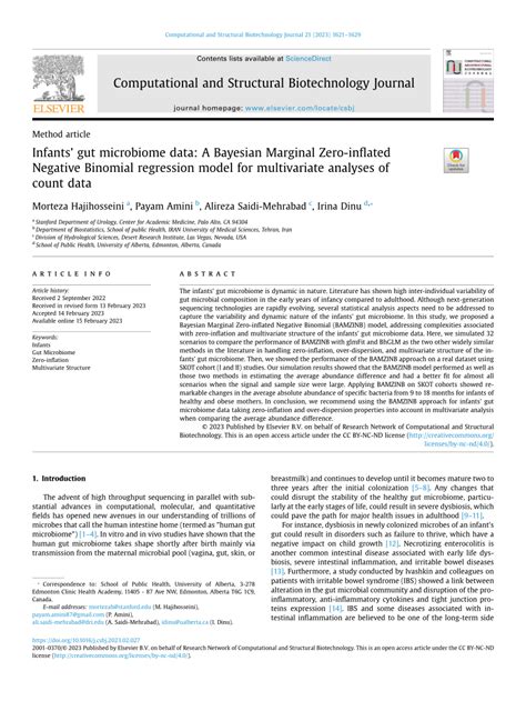 Pdf Infants Gut Microbiome Data A Bayesian Marginal Zero Inflated