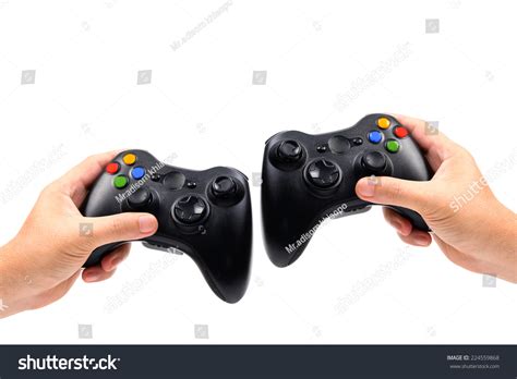 2 140 Two People Holding Two Controllers Images Stock Photos Vectors Shutterstock
