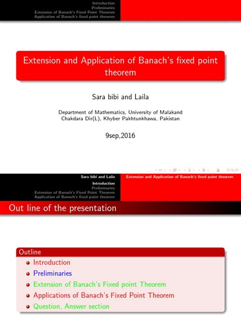 Banach Fixed Point Theorem Pdf Banach Space Metric Space