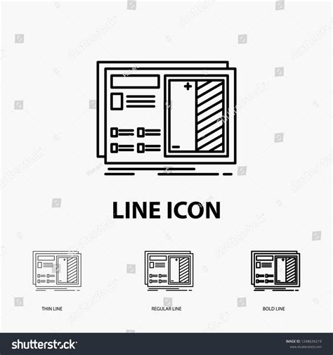 Blueprint Design Drawing Plan Prototype Icon Vector De Stock Libre De Regalías 1248634219