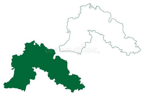 Krishnagiri District Tamil Nadu State Republic Of India Map Vector Illustration Scribble