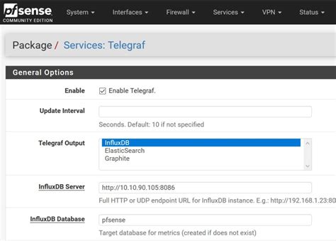 Pfsensetelegraf Grafana Pvecli