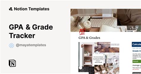 Gpa And Grade Tracker Template By Mayas Templates Notion Marketplace