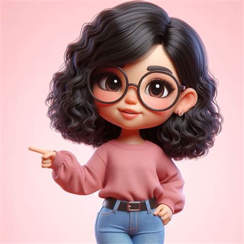 Chica Señalando Estilo Kawai En 2024 Mujer Tierna Corte De Cabello