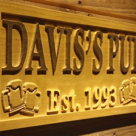 Advpro Personalized Pub Wooden Sign Beer Mugs Rustic Home D‚cor Lake House D‚cor Man Cave Game