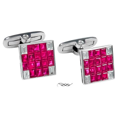 Sophia D Ruby And Diamond Cufflinks For Sale At 1stdibs