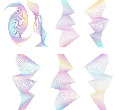 디자인 요소 구부러진 날카로운 모서리가 많은 선을 흔들며 격리된 흰색 배경에 추상 수직 깨진 줄무늬 Creative Line