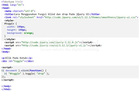 Cara Menggunakan Fungsi Blind Dan Drop Pada Jquery Ui