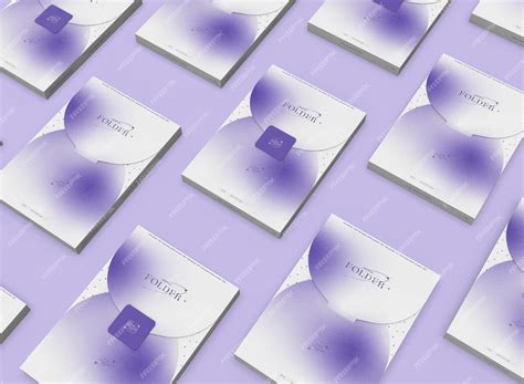 Premium Psd 3d Array Of Four Flaps Folder Mockup