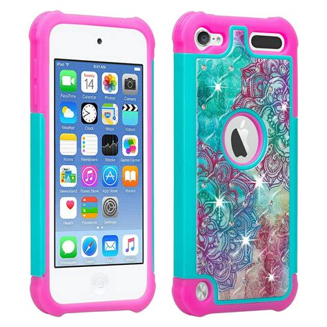 New Ipod Touch 7 6 5 Case [tempered Glass Screen Protector] Shock Proof Bling Silicone Dual