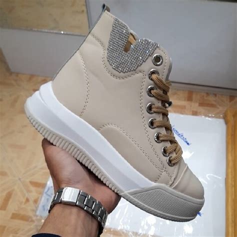 خرید و قیمت کتونی زنانه و دخترانه نیم ساق ال استار مشکی و نسکافه ایی