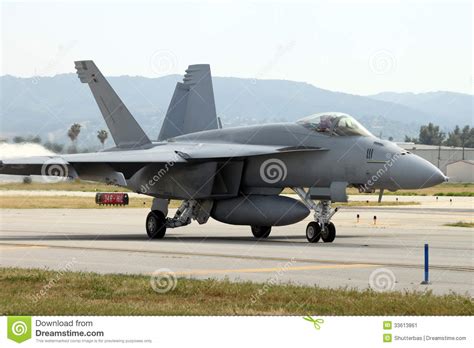 Jet Fighter Taxing Stock Image Image Of Hornet Modern 33613861