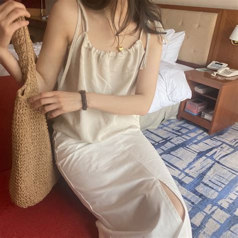 무드프랑 스윙 린넨 스트랩 리본 슬리브리스 나시 블라우스