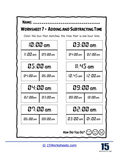 Time Worksheets 15