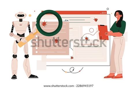 Robot Error Concept Artificial Intelligence Checks Stock Vector Royalty Free
