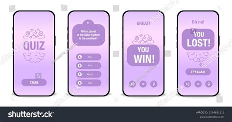 Template Mobile Application Interface Quiz On Stock Vector Royalty Template Mobile Application Interface Quiz On Stock Vector Royalty