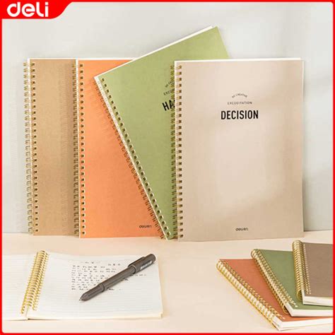 Deli A5 Spiral Notebooks For High School Journal Korean Style 60 Sheets For School Supplies