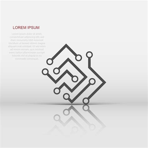 Premium Vector Circuit Board Icon In Flat Style Technology Microchip