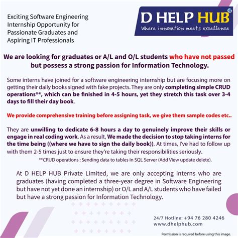 Intern Internship Softwareengineering D Help Hub Private Limited