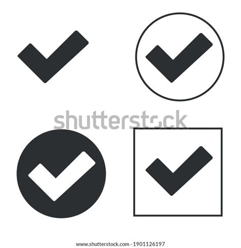 Set Check Mark Icons Vector Black Stock Vector Royalty Free Shutterstock