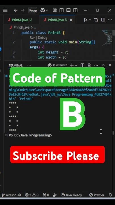 How To Print Character B In Java Shorts Java Coding
