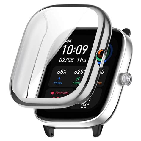 Защитный чехол для смарт часов Amazfit GTS4 Mini серебристый – фото ...
