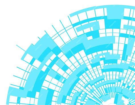 Premium Vector Abstract Geometric Circular Blue Design Element Isolated On White