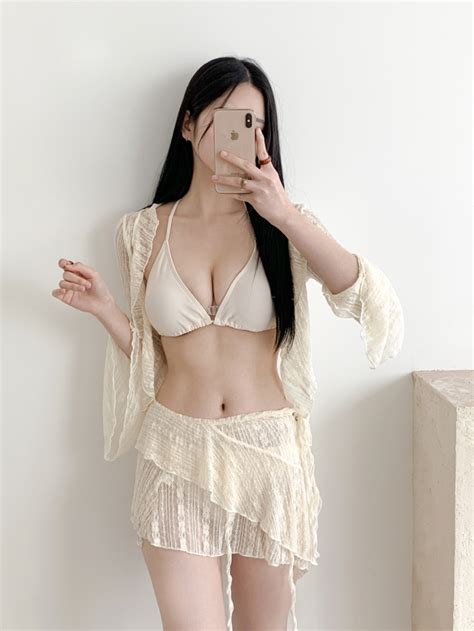 비마이뮤즈 피스SET 여신무드 무배 아도라 프릴 레이스 시스루 비키니 긴팔 스커트 수영복