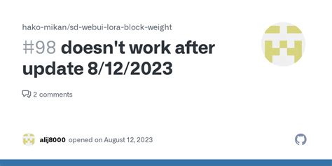 Doesnt Work After Update 8122023 · Issue 98 · Hako Mikansd Webui