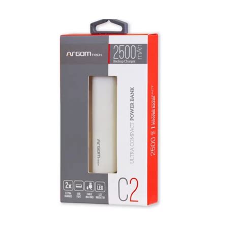 Power Bank Argom C2 Ultra Compact 2500mah Usb Whiteaccessoriespower Bank Argom C2 Ultra