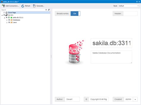 Generating Database Document