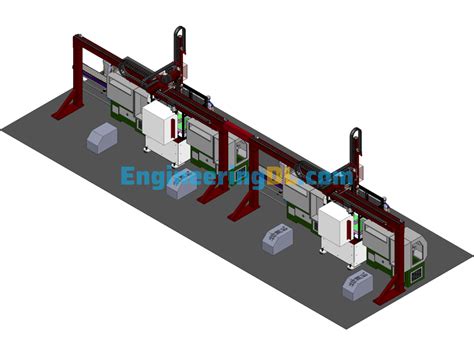 Automatic Loading And Unloading CNC Workshop For Truss Robot SolidWorks Mechanical Engineering