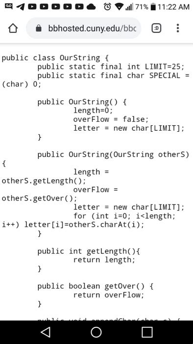 Add Functionality Using Java Code To The Ourstring