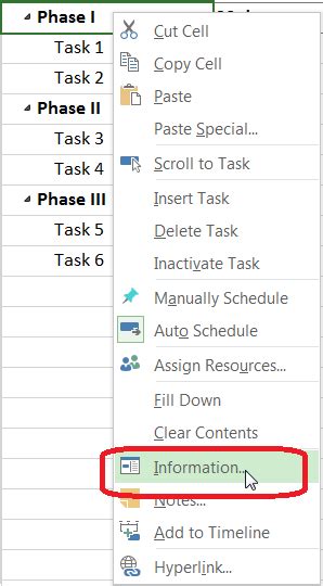 show resources grouped by high level summary task in ms project