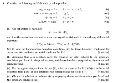 solved 8 consider the following initial boundary value