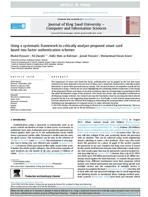using a systematic framework to critically analyze proposed smart card