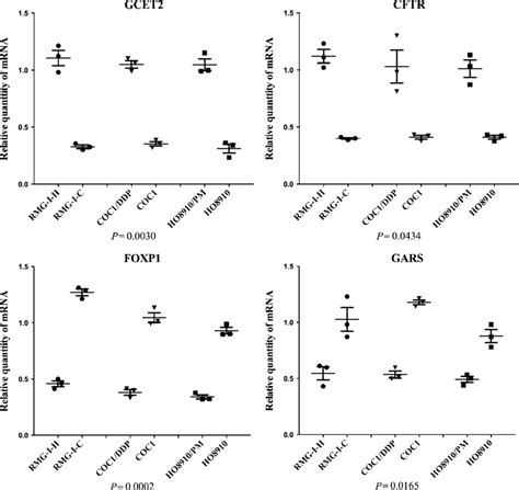 Quantitative Real Time Pcr Validation For 4 Selected Genes