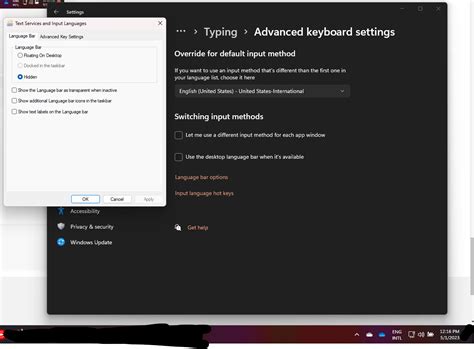 Windows 11 Language Bar Docked In The Taskbar Greyed Out Microsoft Qanda