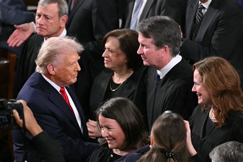 Amy Coney Barrett Stares Down Trump As He Slams Scotus Yahoo News