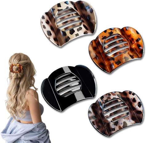 Picura Flat Hair Clips For Women 6 Pack Ergonomic Curved