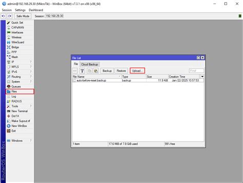 How To Backup Mikrotik Configuration Winbox