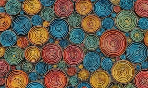 Vibrant Arrangement Overlapping Circles In Various Colors Including Blue Orange Yellow And