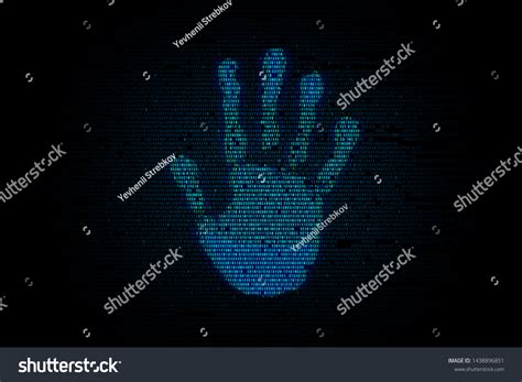 Handprint Binary Code Background Stock Illustration 1438896851