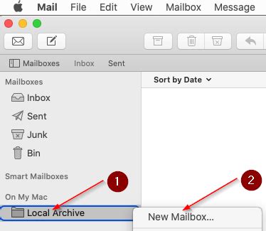 Archiving Emails To Local Folder In MacMail Conetix