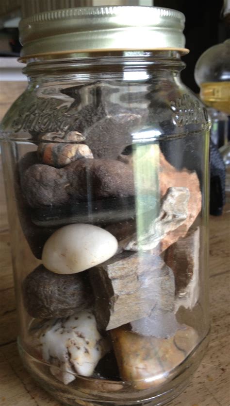 Mason Jar Rock Collection Display