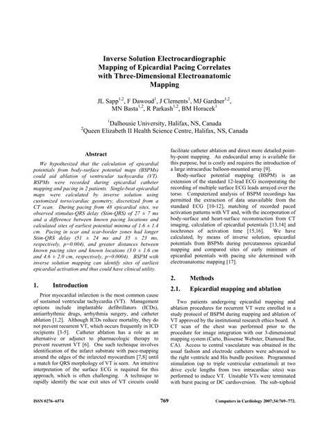 Pdf Inverse Solution Electrocardiographic Mapping Of Epicardial Pacing Correlates With Three