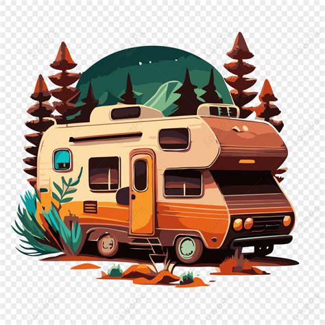 캠핑카 벡터클립 아트만화상표 Png 일러스트 무료 다운로드 Lovepik